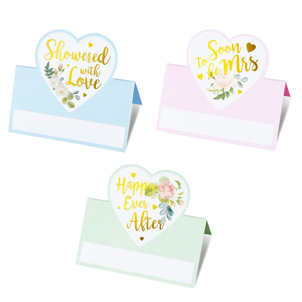Bridal Shower & Wedding Paper Name Cards for Table Setting (36pcs ...