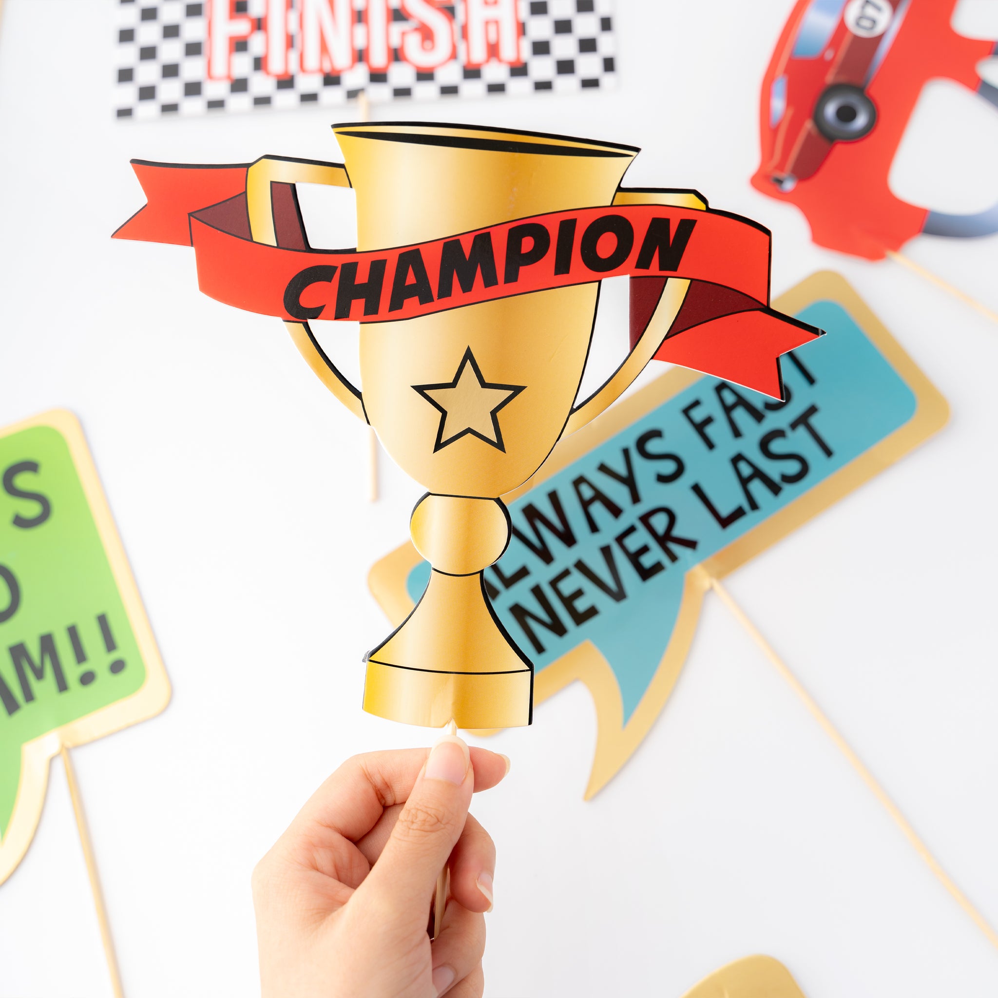 10 pcs Race Car Themed Photo Props Set – Cheerland