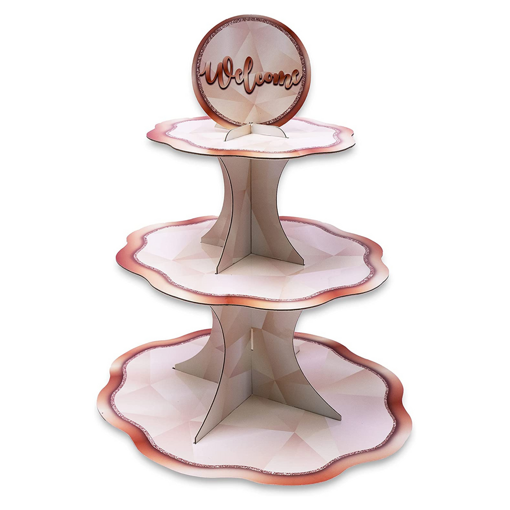 Welcome 3-tier Rose Gold Cupcake Stand – Cheerland