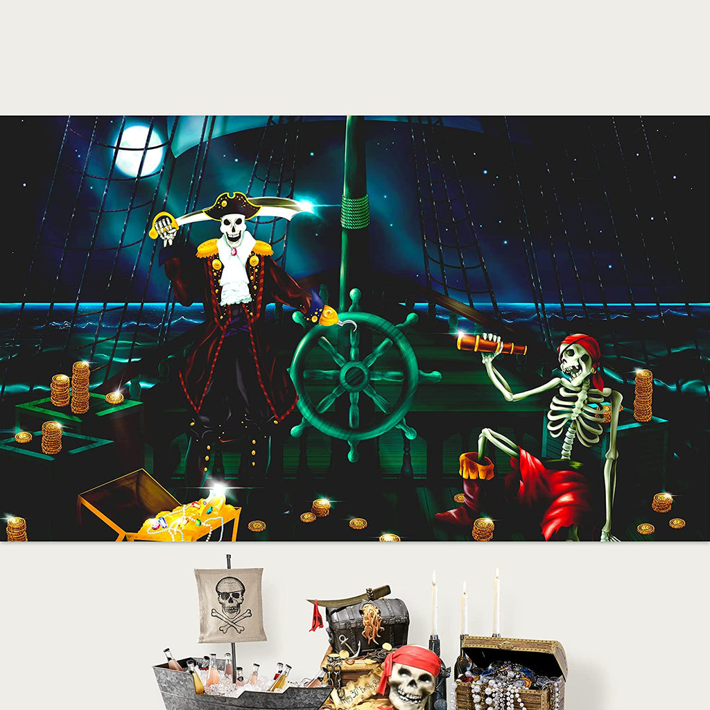Halloween Backdrop 5x3 ft Fabric Pirate Skeletons Backdrop – Cheerland