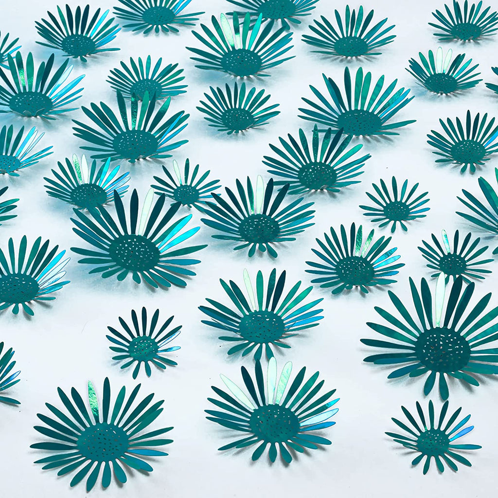 3D Teal Blue Flower Wall Stickers (40 pcs) – Cheerland
